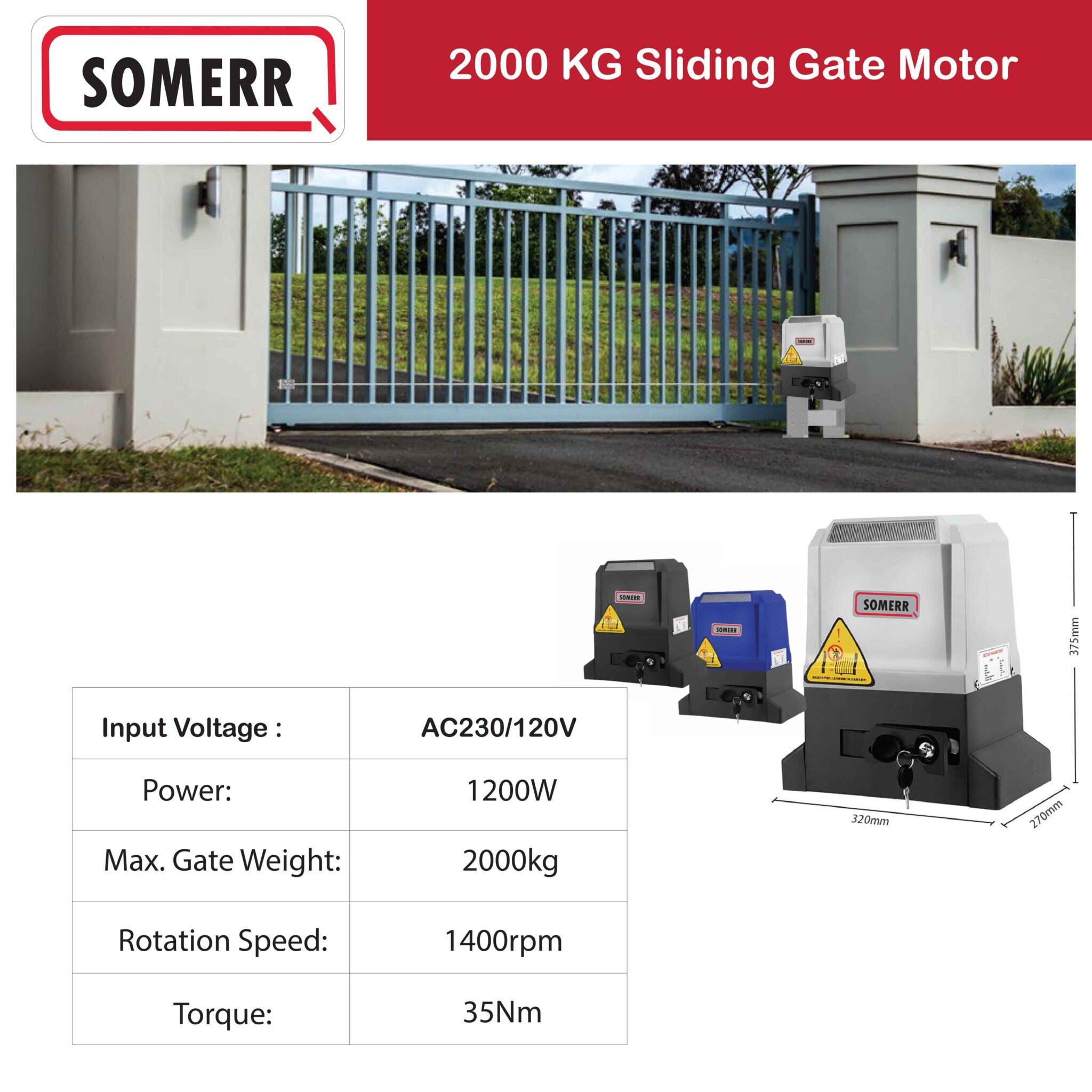 Somerr 2000 Kg Sliding Gate Motor - Automatic Rolling Shutter ...